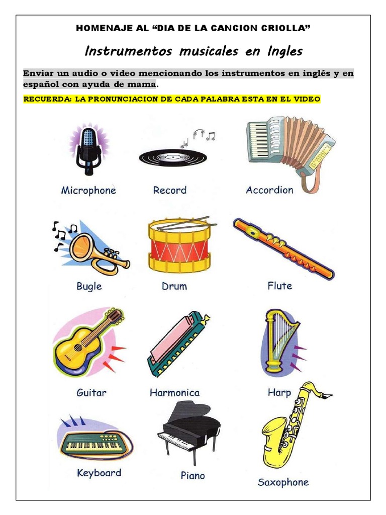 Bilingual Musical Instruments: An Audio Guide to Instruments in English ...