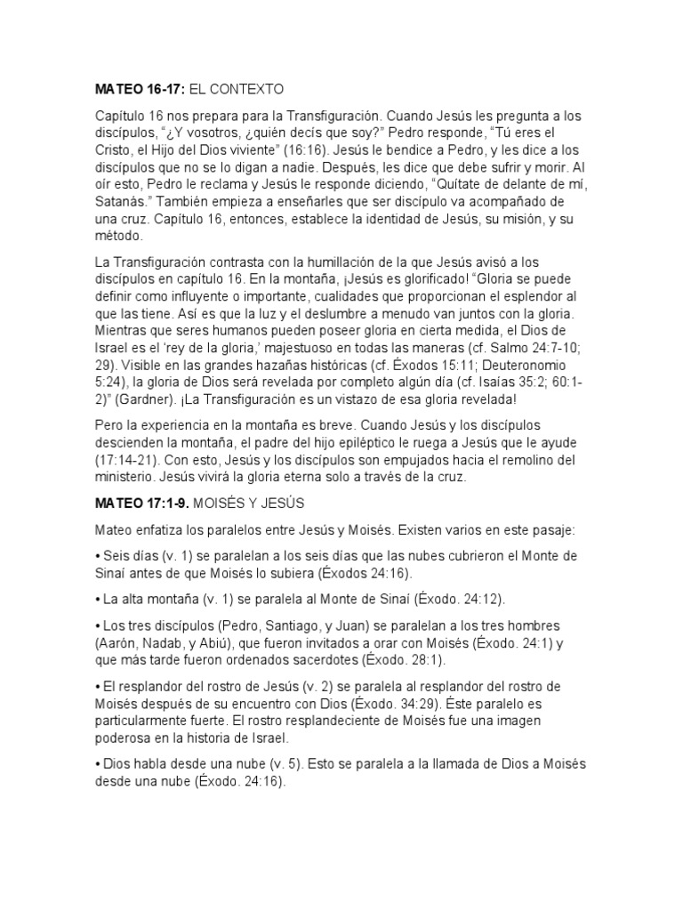 Mateo 16 | PDF | Jesús | Evangelio de Mateo