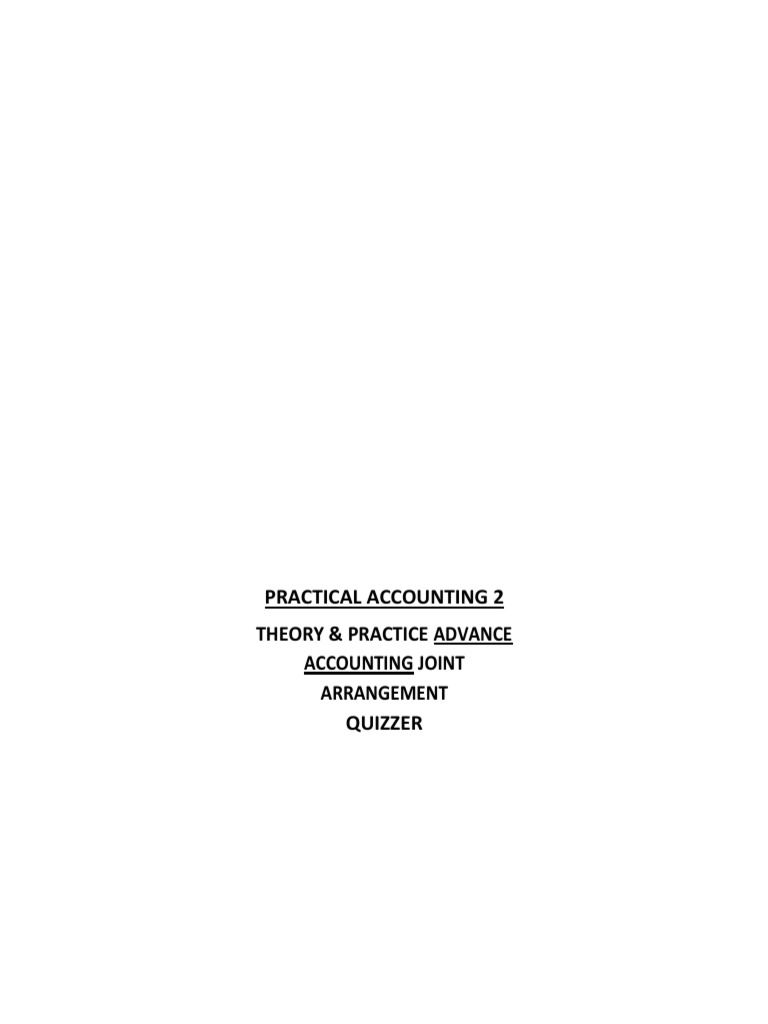 Practical Accounting 2 Theory & Practice Advance Accounting Joint ...