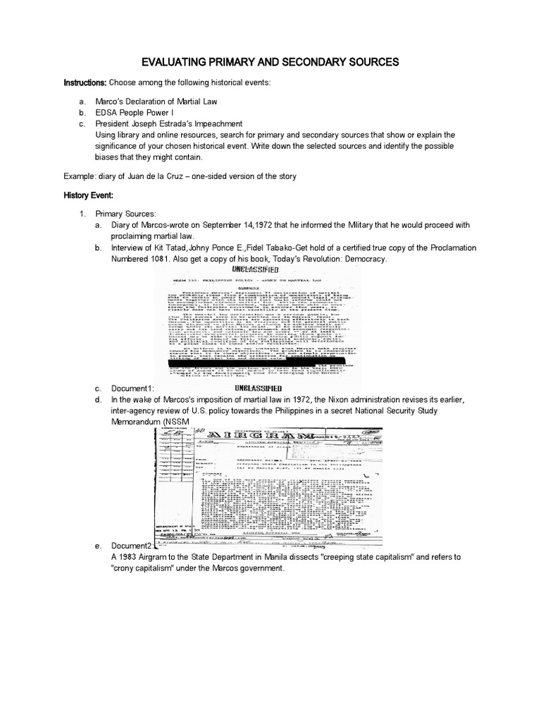 Evaluating Primary and Secondary Sources | PDF | Government
