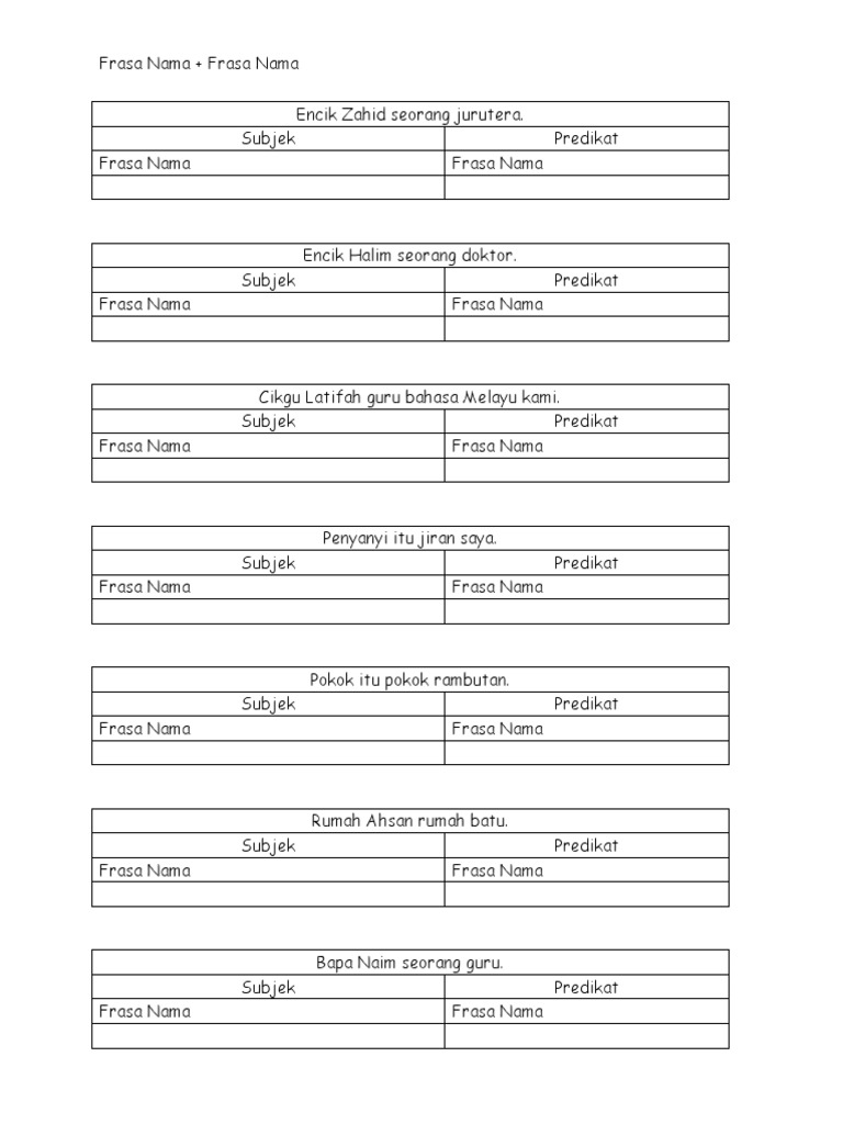 Latihan Frasa Nama | PDF