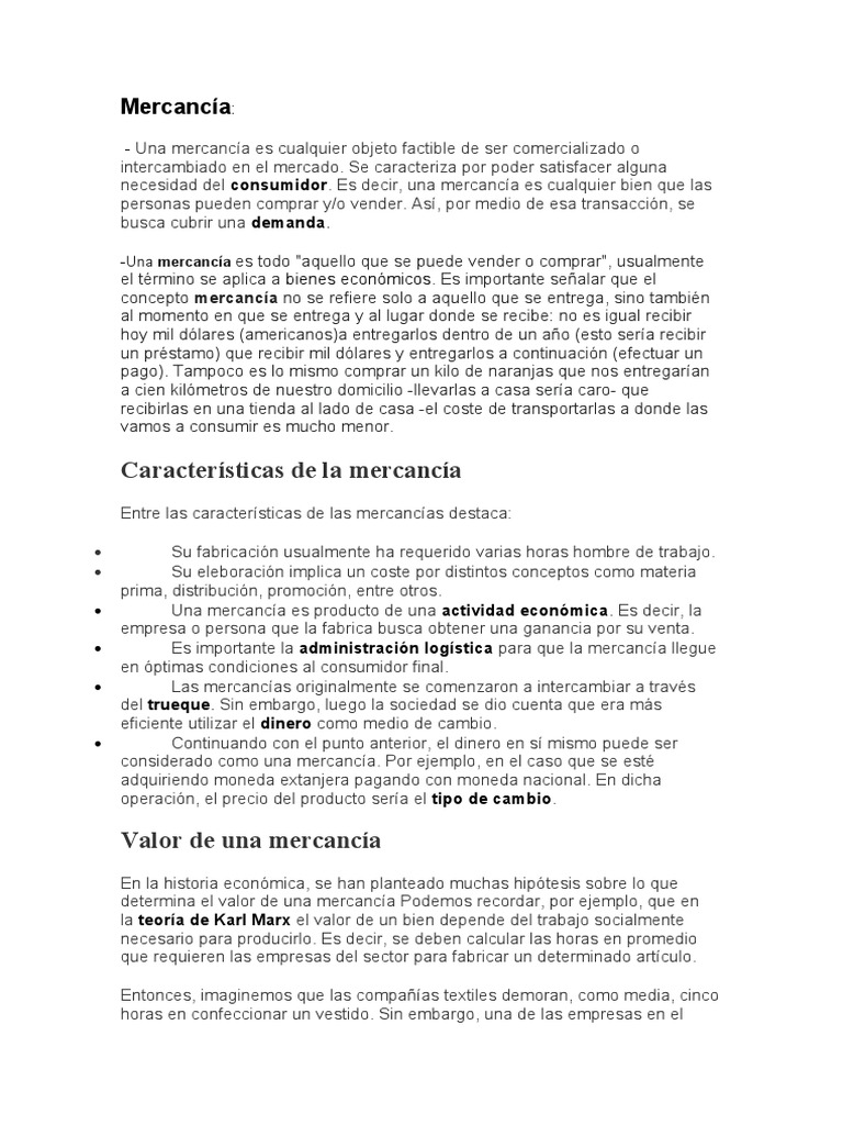 Mercancía | PDF | Bienes | Business