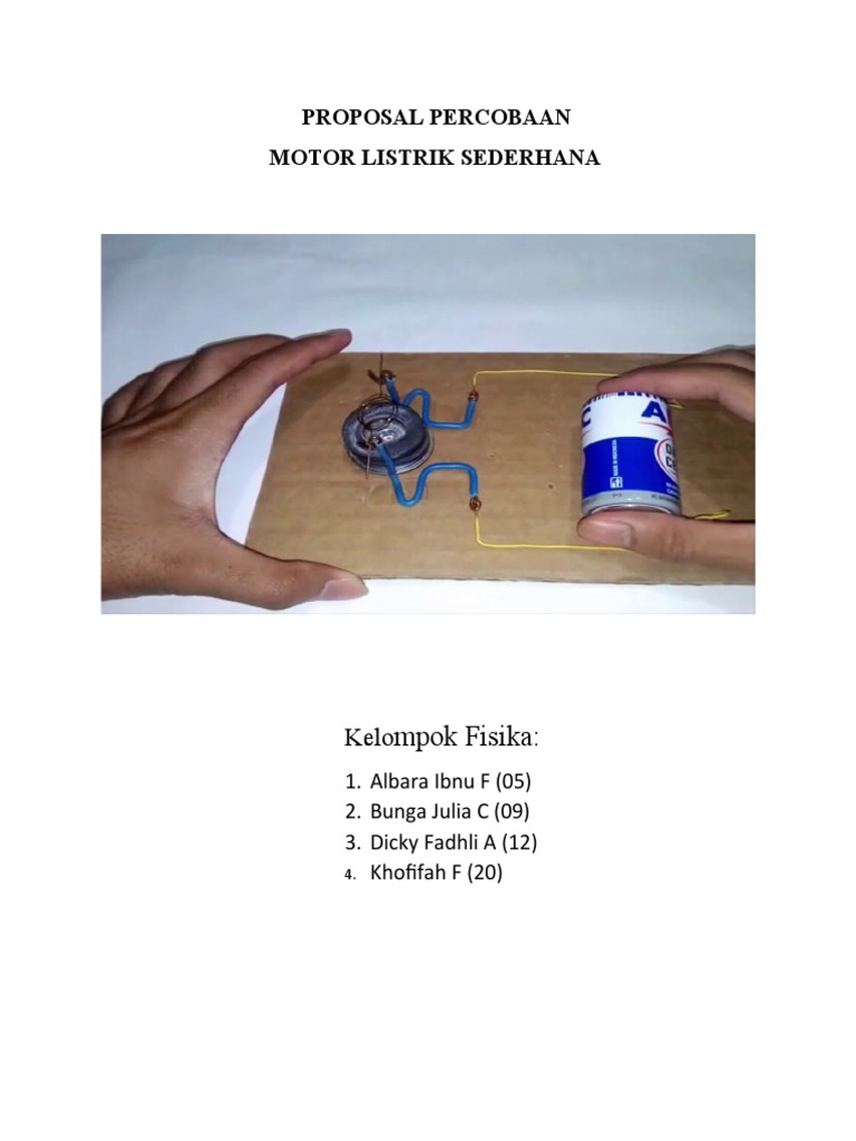 Proposal Percobaan Motor Listrik Sederhana | PDF