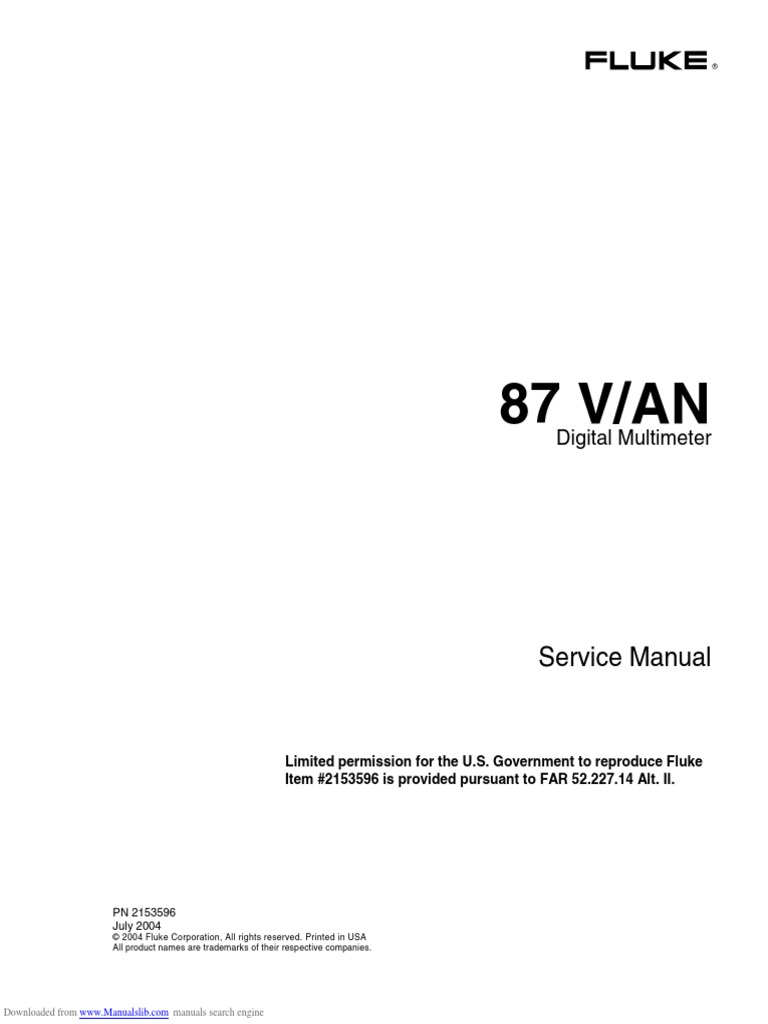 Service Manual: Digital Multimeter | PDF | Fuse (Electrical) | Power Supply