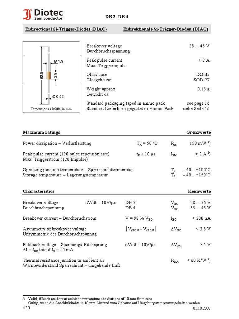 Datasheet Diac | PDF