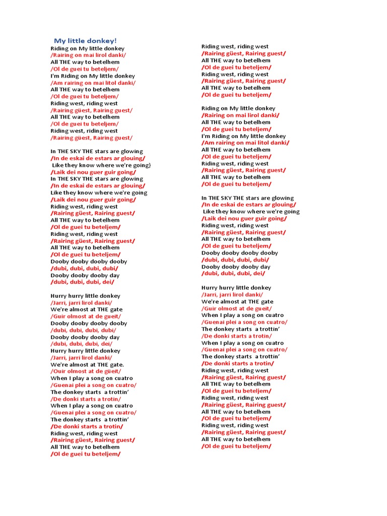 My Little Donkey Letra | PDF