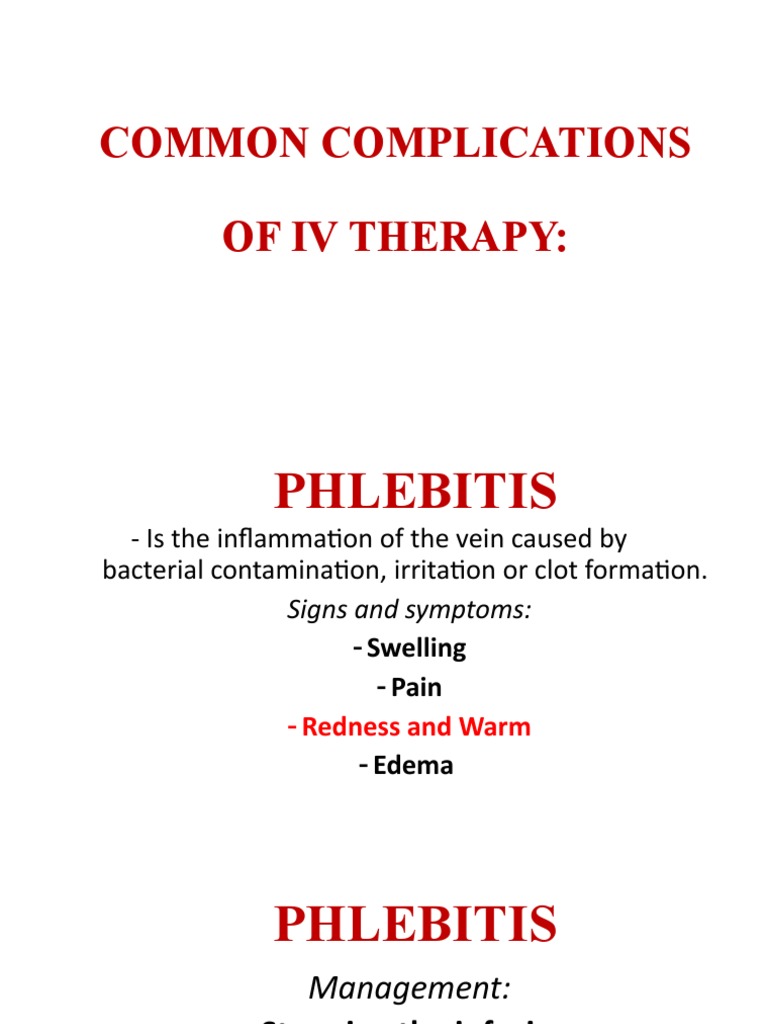 Common Complications of Iv Therapy | PDF | Intravenous Therapy ...
