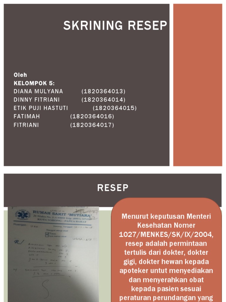 SKRINING RESEP | PDF