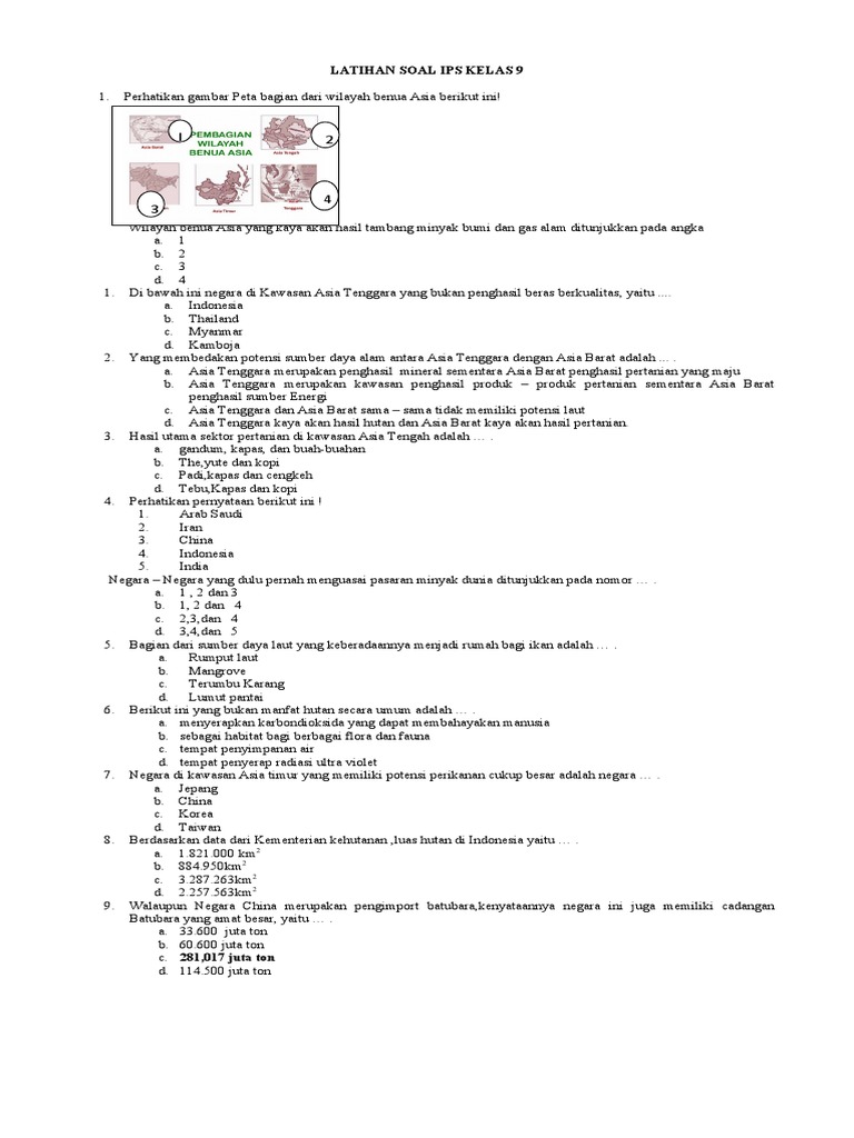 Latihan Soal Ips Kelas 9 | PDF
