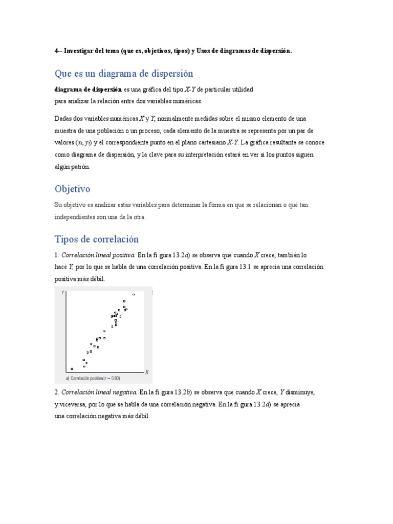 Guía de Diagramas de Dispersión | PDF | Correlación y dependencia ...