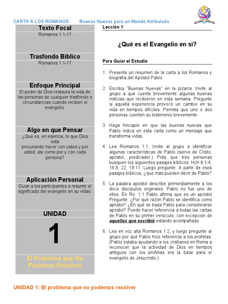 Resumen de la Carta a los Romanos | PDF | Pablo el apóstol | Epístola a ...