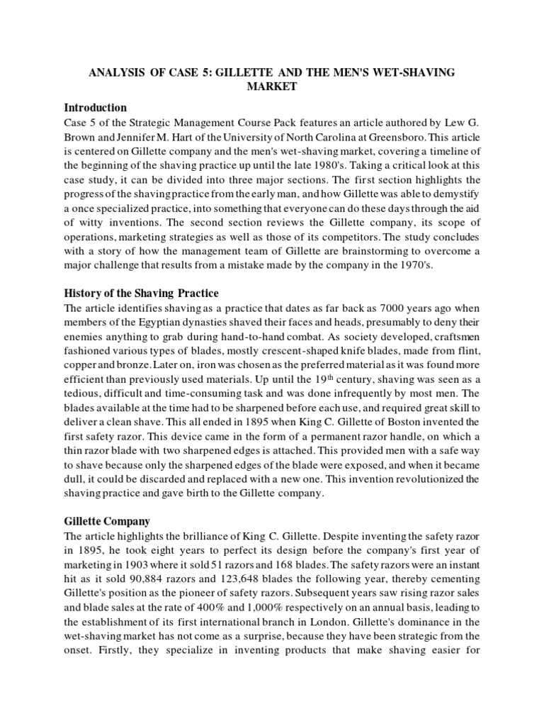 Gillette Case Study Analysis | PDF | Razor | Shaving