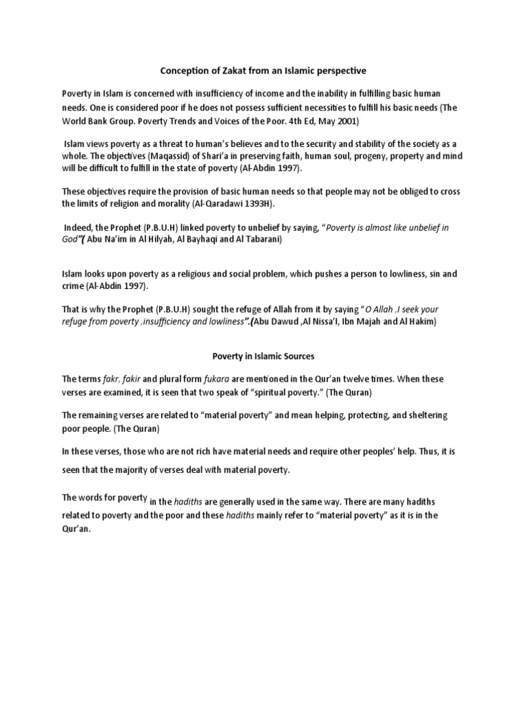 Poverty in Islam | PDF | Poverty | Poverty & Homelessness