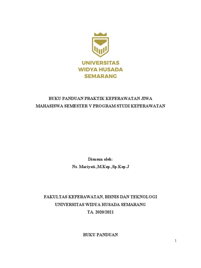 Buku Panduan Praktik Keperawatan Jiwa SMT 5 2021 | PDF | Pengembangan Diri
