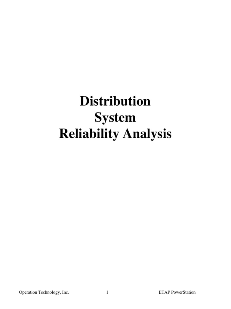 Assessing Distribution System Reliability Through Component Modeling and Sensitivity Analysis ...