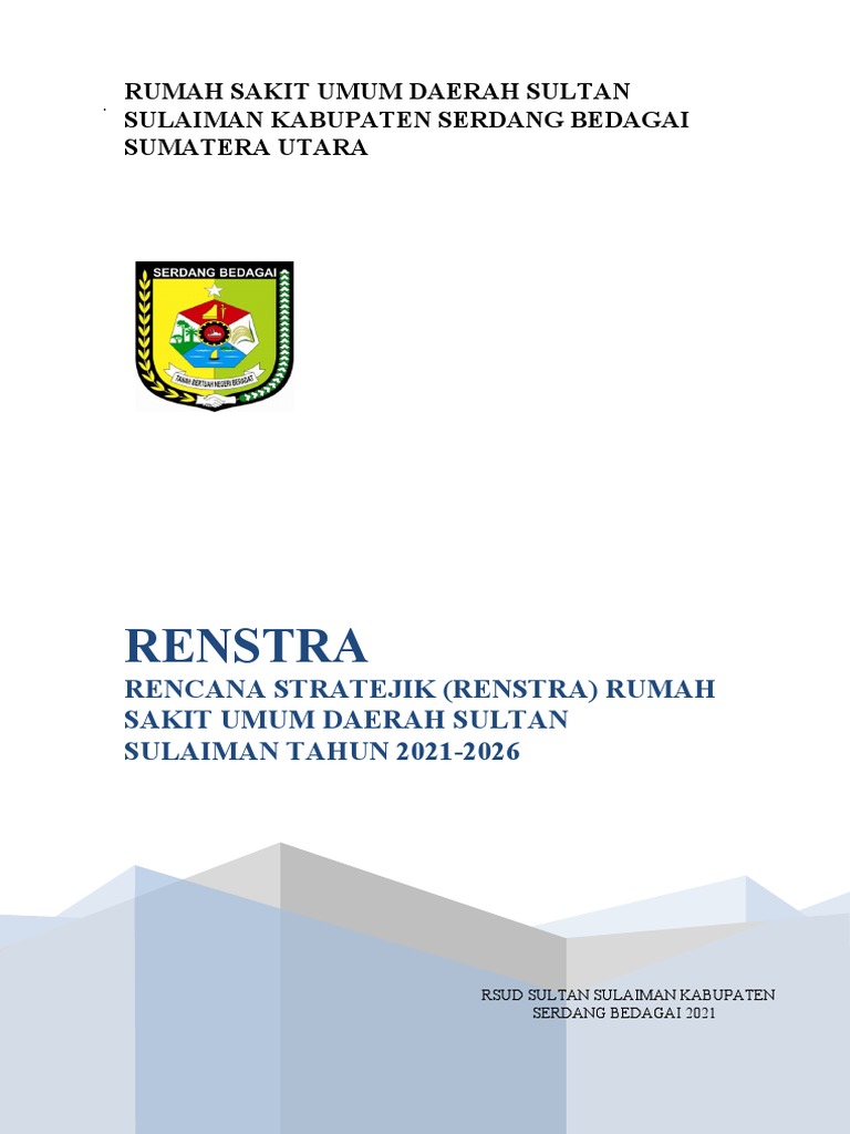 RENSTRA 2021-2026 RSUD SUltan Sulaiman YG PASTI - COVER DAN DFTR ISI | PDF