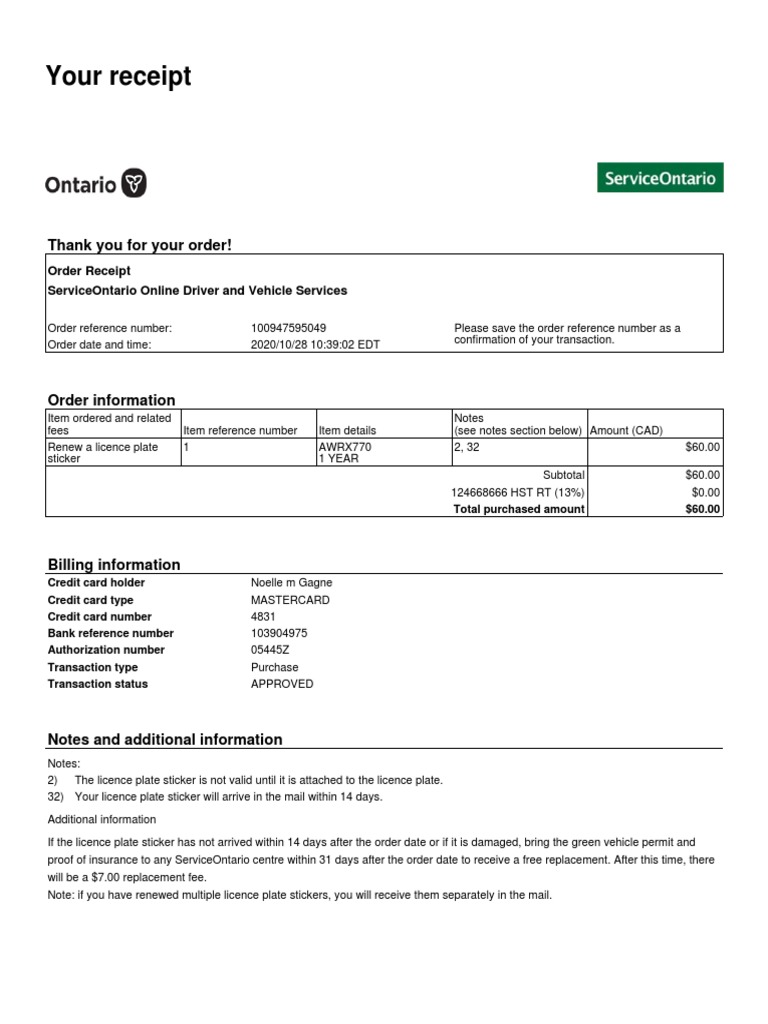 Your Receipt: Thank You For Your Order! | PDF | Credit Card | Financial ...