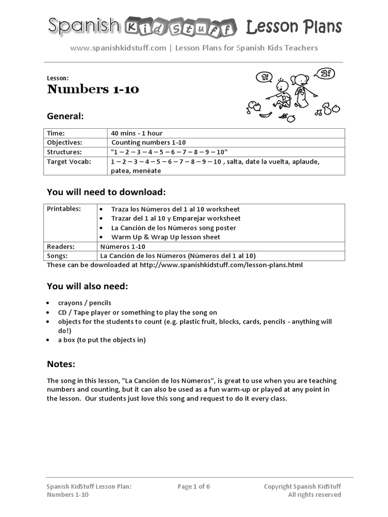 3 - Numbers-1-10-Lesson-Plan | PDF | Lesson Plan | Worksheet