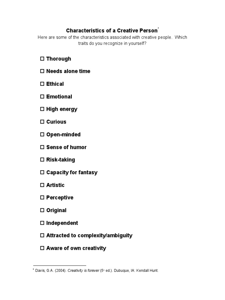 Traits of Creative Individuals | PDF | Philosophy | General Fiction