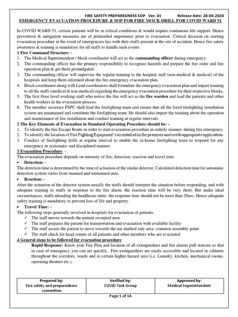 13 Fire SOP Covid Block 28042020 | PDF | Firefighter | Firefighting