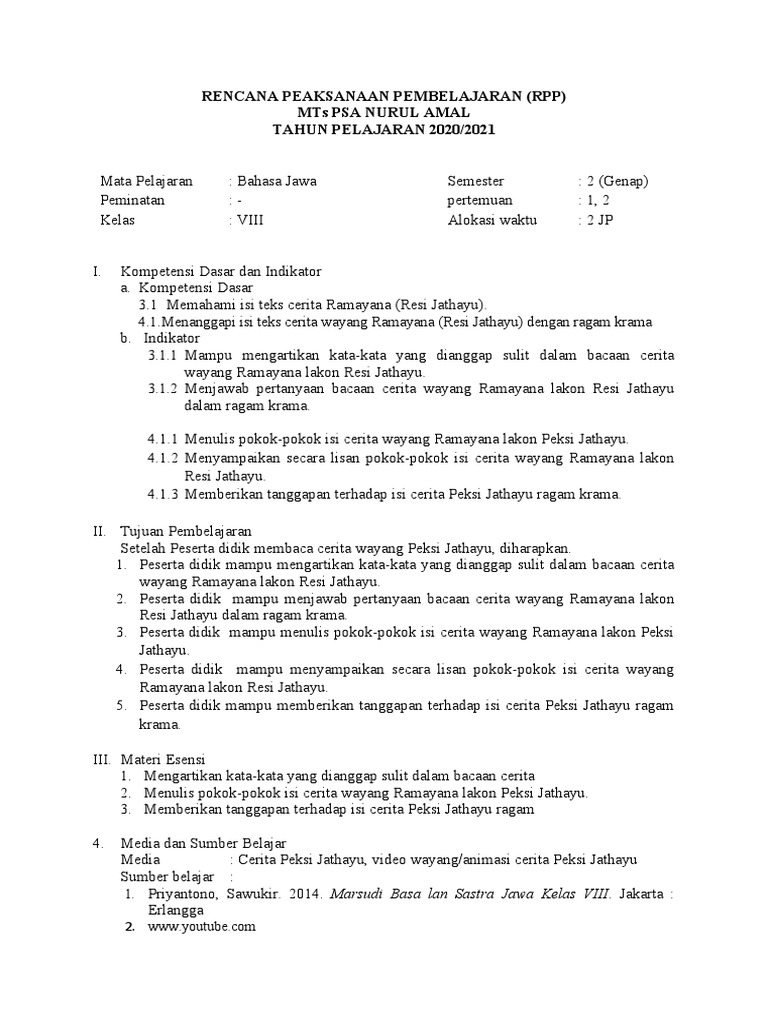 PEKSI JATHAYU - Sesuai Format | PDF