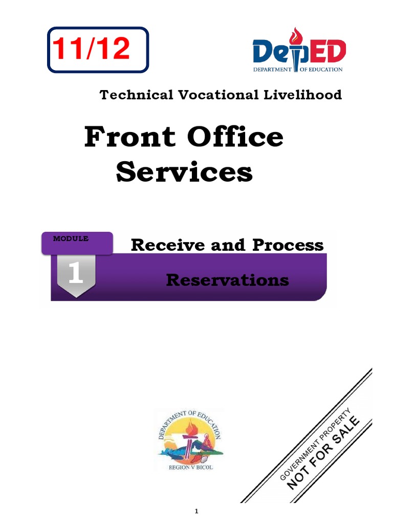 FRONT OFFICE Module 1 L.O 1 Lesson 1 5 | PDF | Hotel | Room