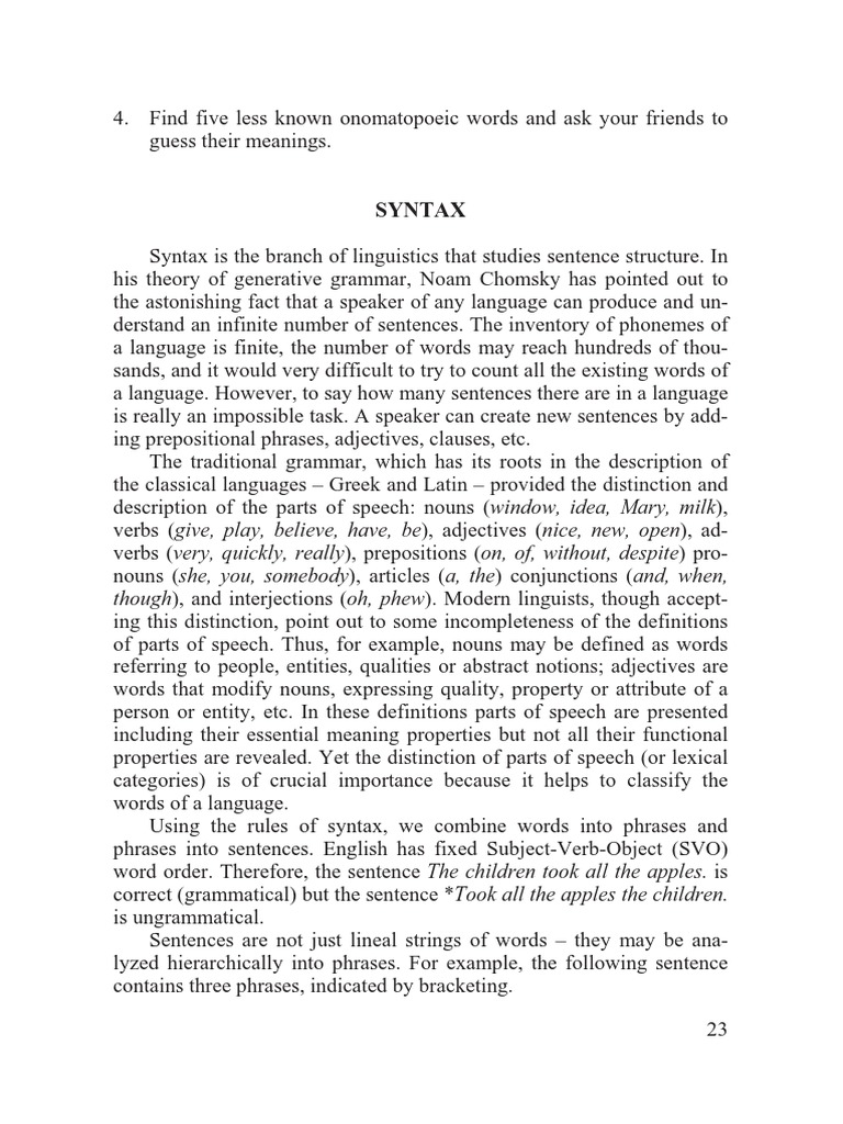 Syntax: Though), and Interjections (Oh, Phew) - Modern Linguists ...