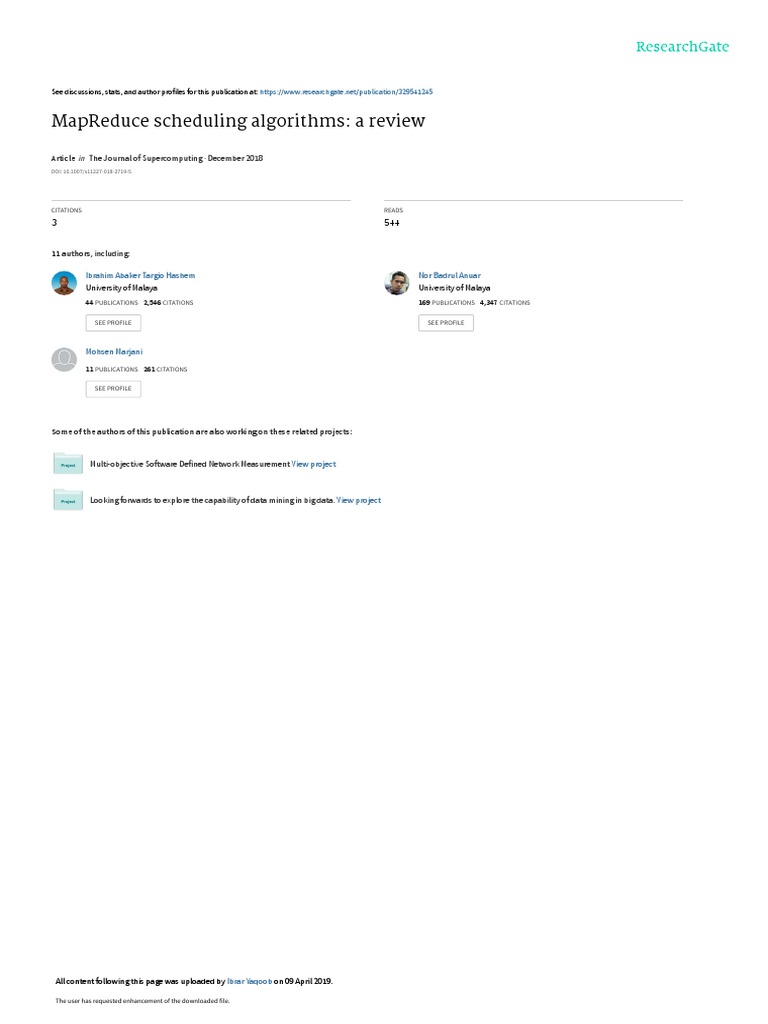 Hashem2018 Article MapReduceSchedulingAlgorithmsA | PDF | Apache Hadoop ...