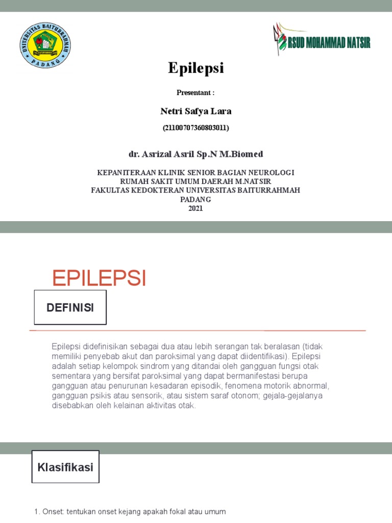 Epilepsi PPTXX | PDF