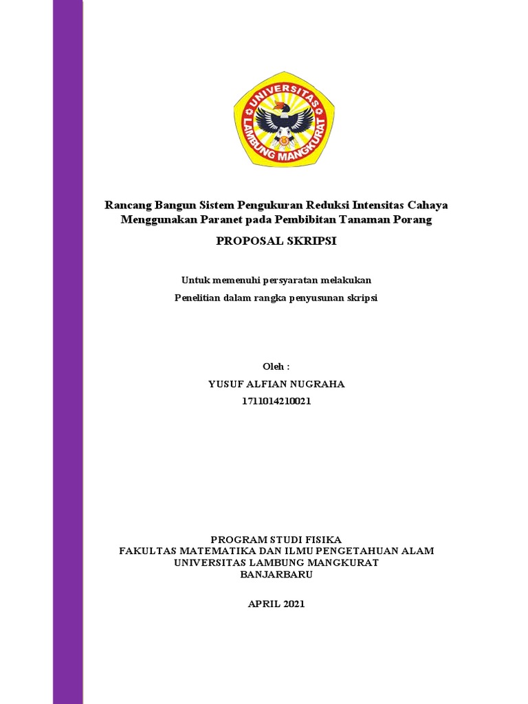 Proposal Skripsi Yusuf Alfian Nugraha | PDF