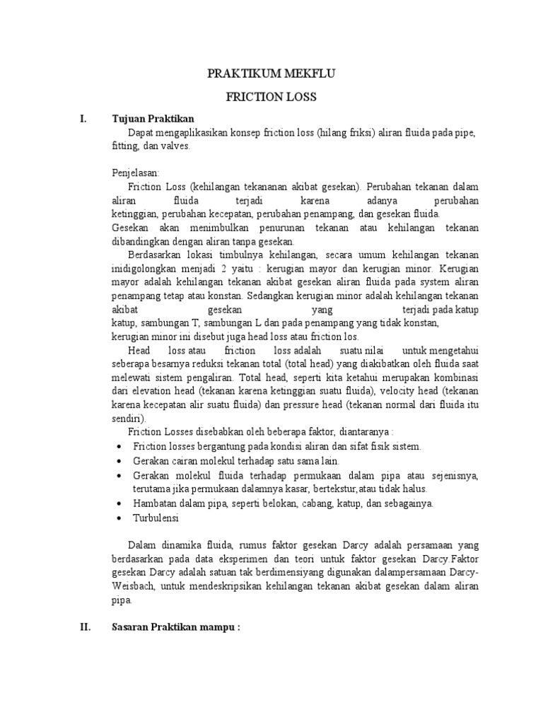 Praktikum Mekflu | PDF