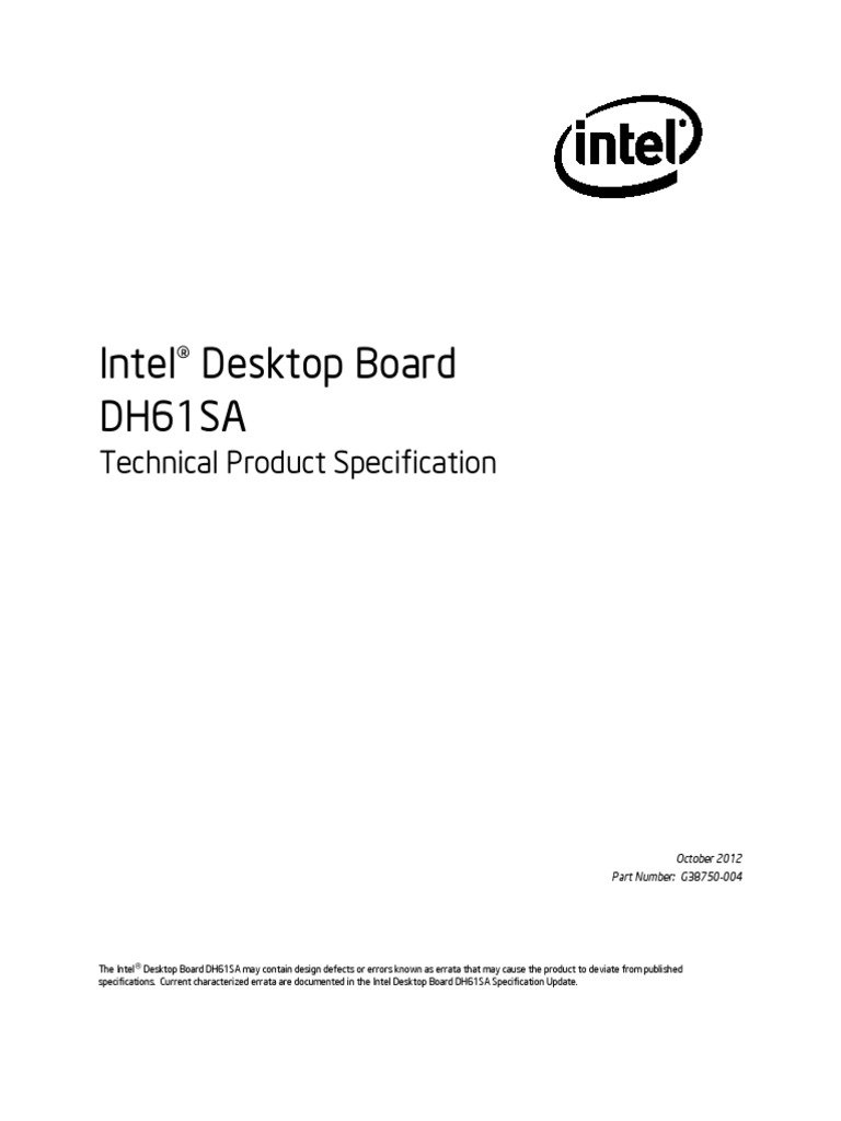 Dh61sa Techprodspec04 | PDF | Bios | Usb