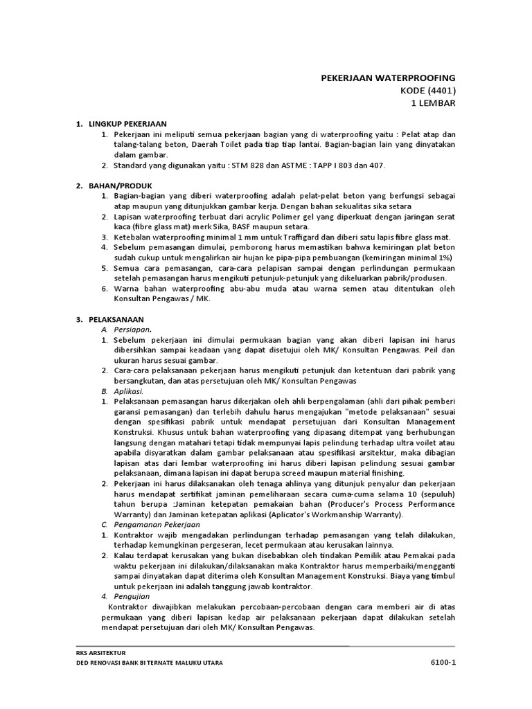 4401 Waterproofing | PDF