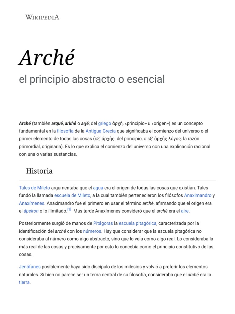 Arché | PDF | Filosofía griega antigua | Metafísica