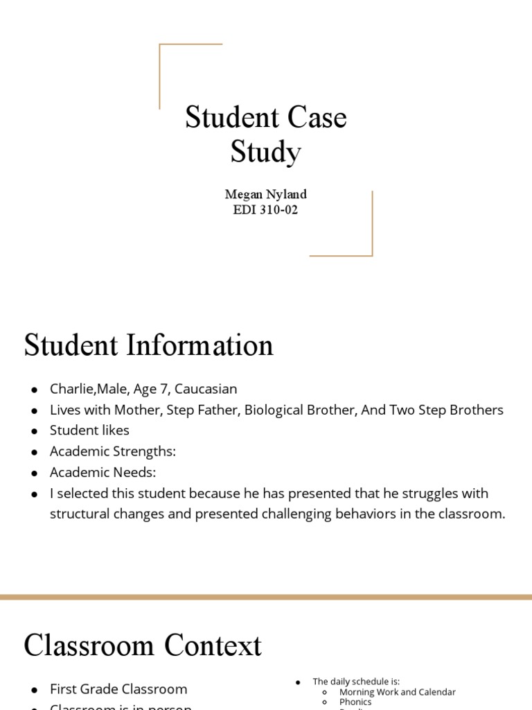 Student Case Study | PDF | Classroom Management | Classroom
