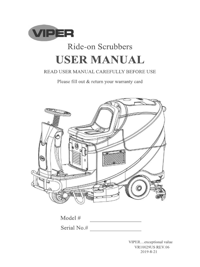 Viper As850r Scrubber Manual | PDF