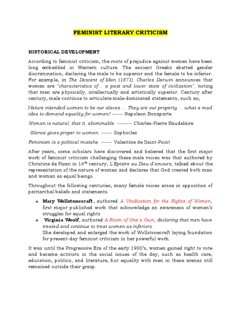 Feminist Criticism Module | PDF | Gender Studies | Feminism