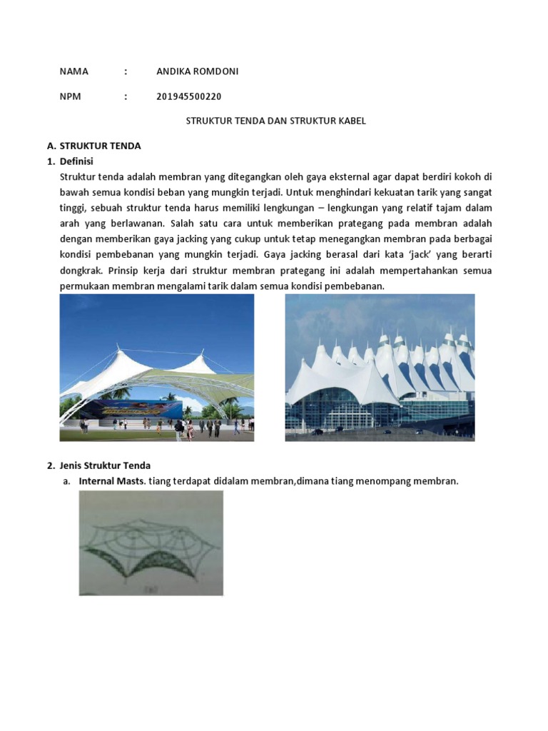 Struktur Tenda Dan Struktur Kabel | PDF