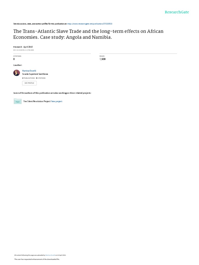 The Trans-Atlantic Slave Trade and The Long-Term Effects On African ...