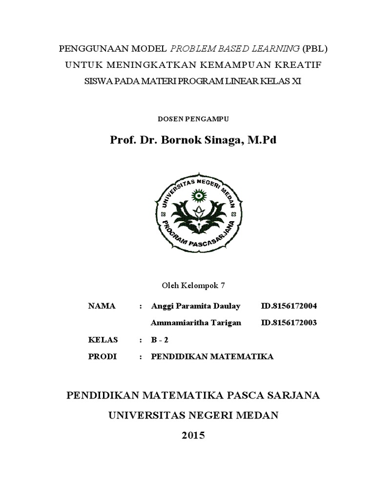 Problem Based Learning | PDF | Karier & Perkembangan