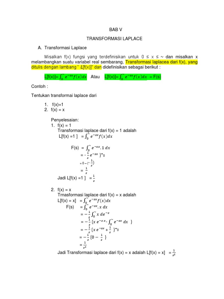 BAB VI Transformasi Laplace | PDF