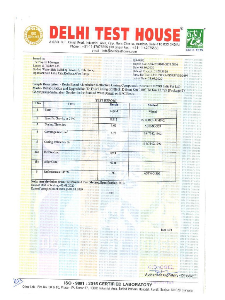Curing Compound PQC - Chryso | PDF