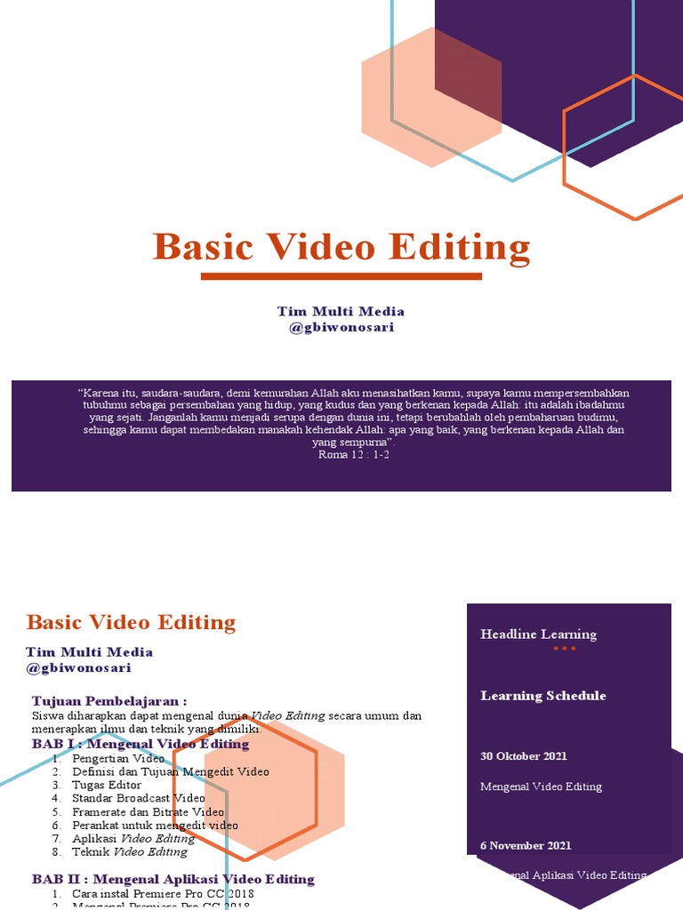 Panduan Dasar Editing Video | PDF