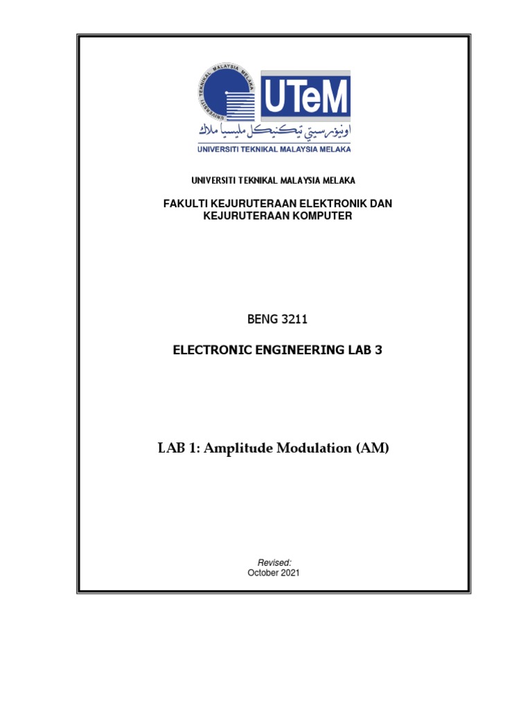Lab 2 Amplitude Modulation (AM) | PDF | Modulation | Wireless