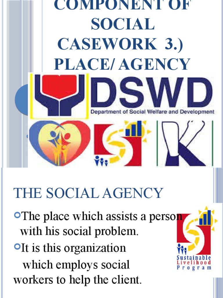 Component of Social Casework 3.) Place Agency | PDF | Social Work | Society