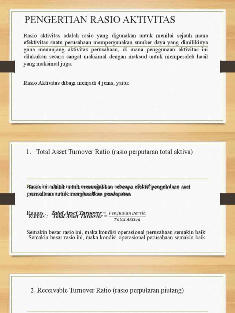 Pengertian dan Jenis Rasio Aktivitas | PDF