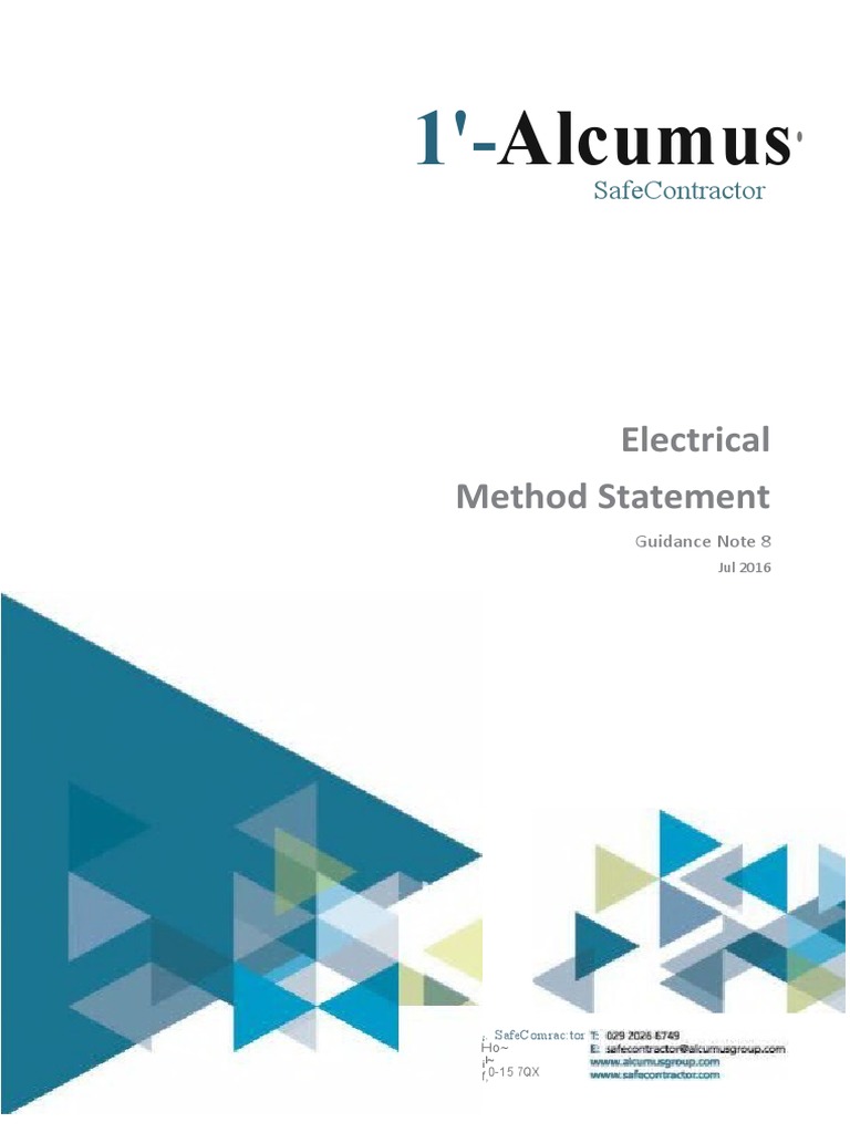 Electrical Method Statement | PDF | Electrical Wiring | Risk