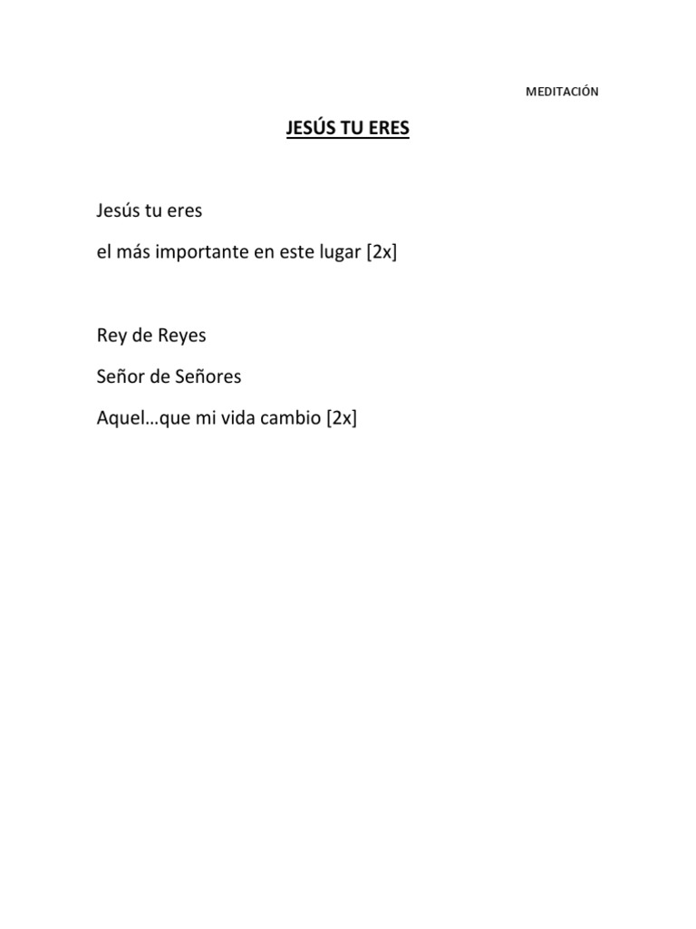 Jesus Tu Eres | PDF