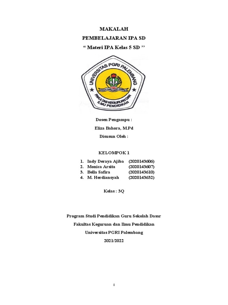 Makalah Ipa Kelas 5 SD | PDF
