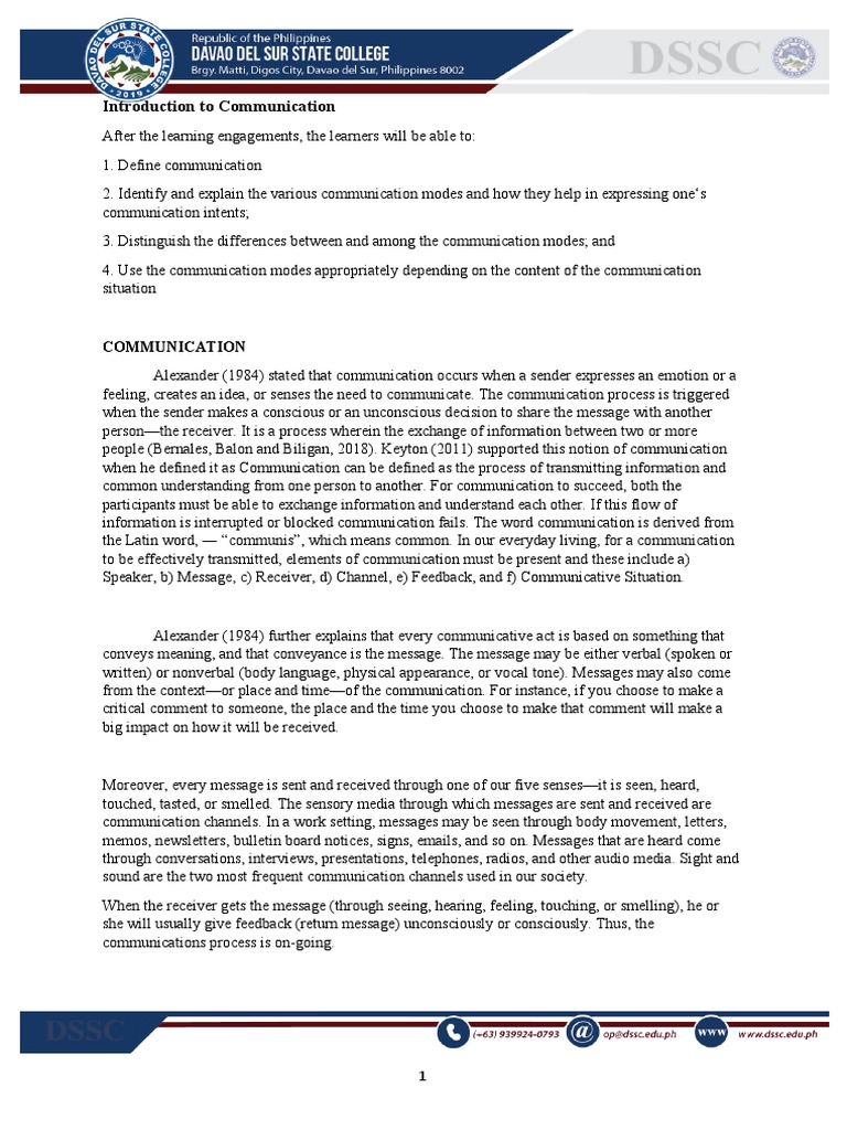 Purposive Communication Module | PDF | Communication | Nonverbal ...